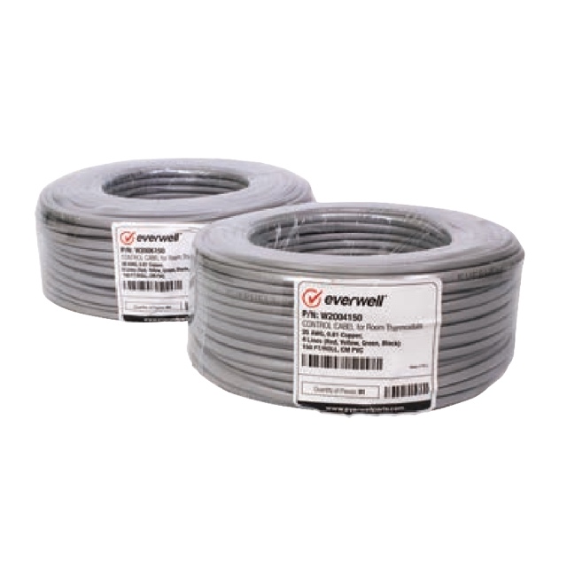 EVERWELL 20 AWG CONTROL CABLE FOR ROOM THERMOSTATS, .81 COPPER, 4 LINES ...