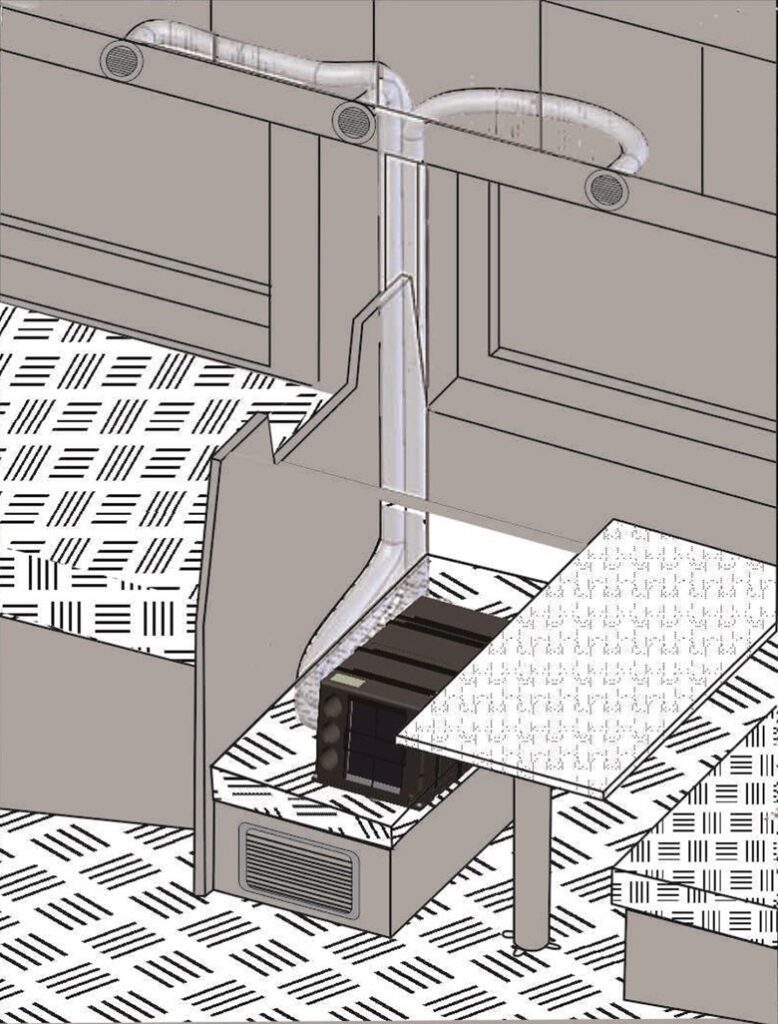 Pioneer® 10,000 BTU 115V Under-Bench RV Inverter Packaged Heat Pump Air ...